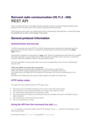 Sigfox API Documentation | PDF