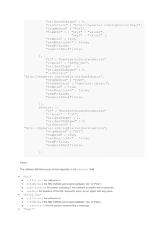 Sigfox API Documentation | PDF
