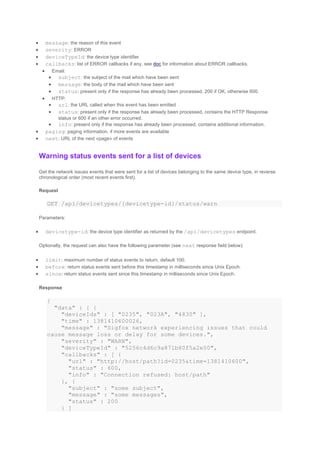 Sigfox API Documentation | PDF