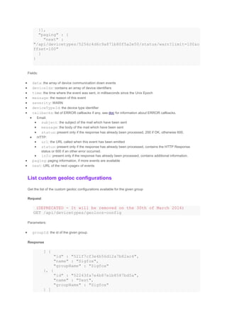 Sigfox API Documentation | PDF