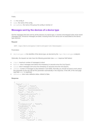 Sigfox API Documentation | PDF