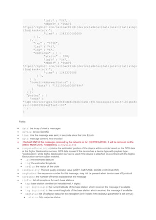Sigfox API Documentation | PDF