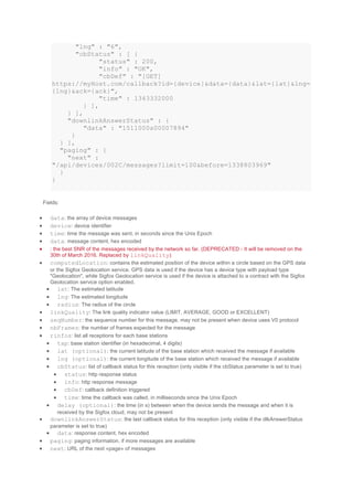 Sigfox API Documentation | PDF