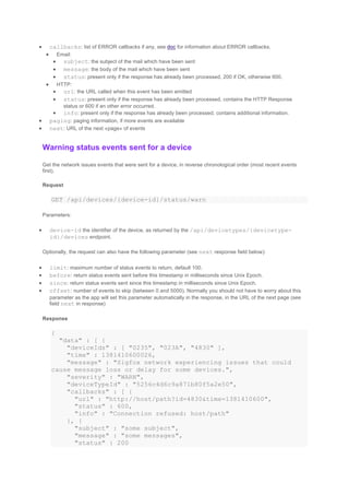 Sigfox API Documentation | PDF