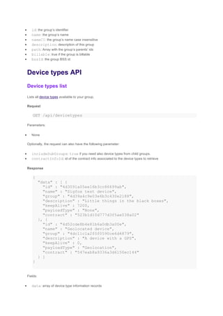 Sigfox API Documentation | PDF