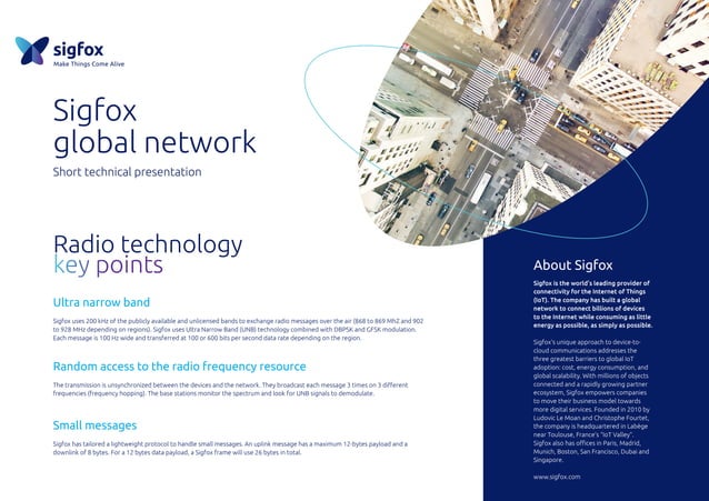 Sigfox flyer short technical presentation | PPT
