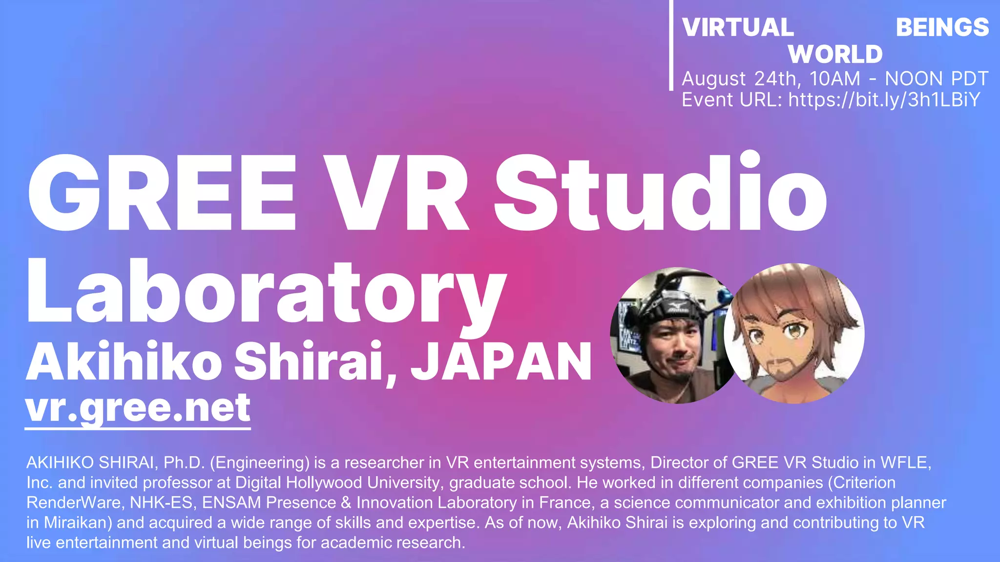 VIRTUAL BEINGS WORLD “NEW PLAY TOGETHER” - SIGGRAPH 2020 BoF | PPTX