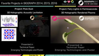 SIGGRAPH 2017 Theater: SIGGRAPH in Japanese and Japan CG Showcase by Yoichi Ochiai | PDF | 3-D ...
