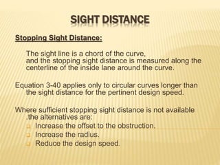 Sight distance and road allignment | PPTX