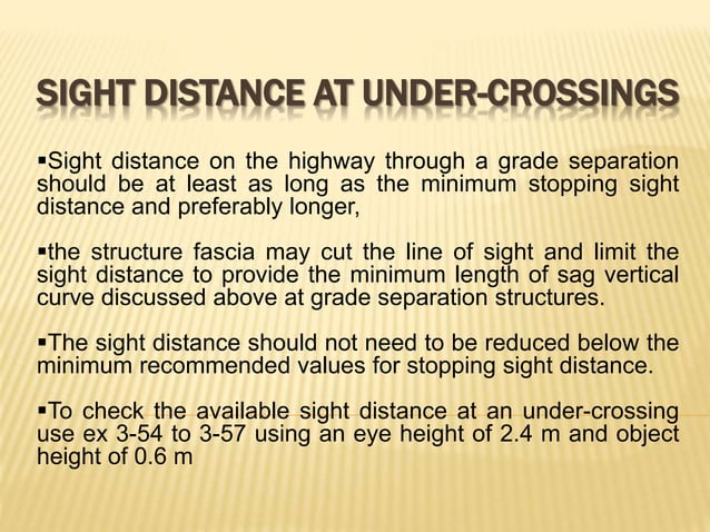 Sight distance and road allignment | PPTX