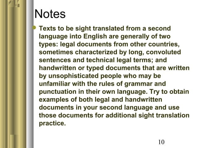 Sight interpreting - sight translation | PPT | Programming Languages ...
