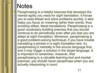 Sight interpreting - sight translation | PPT | Programming Languages ...