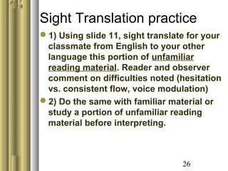 Sight interpreting - sight translation | PPT | Programming Languages ...