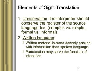 Sight interpreting - sight translation | PPT