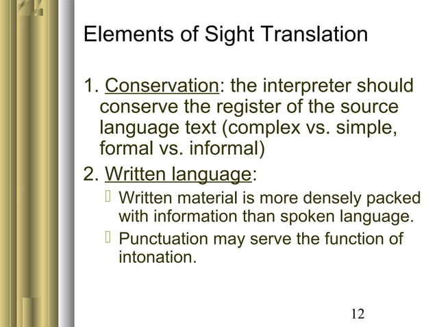Sight interpreting - sight translation | PPT