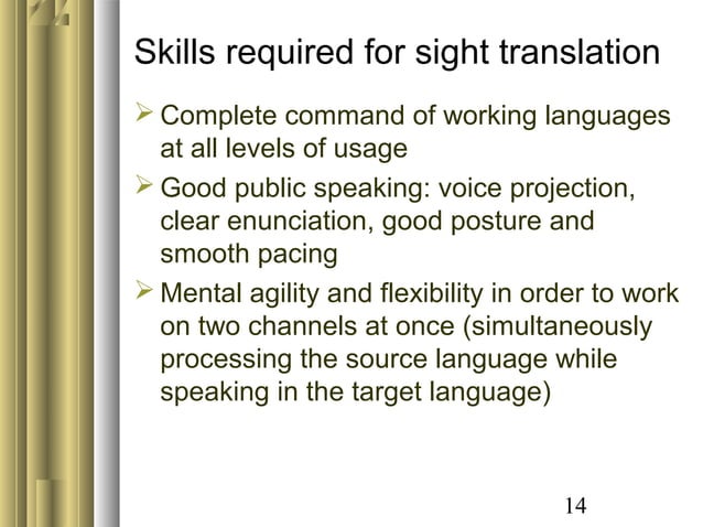 Sight interpreting - sight translation | PPT