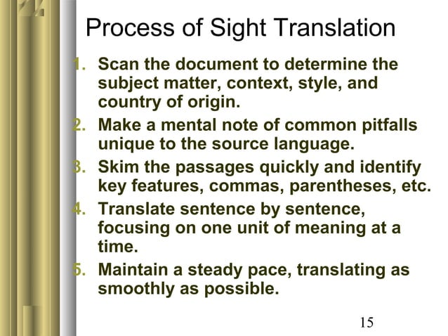 Sight interpreting - sight translation | PPT