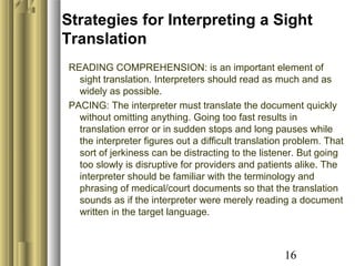 Sight interpreting - sight translation | PPT