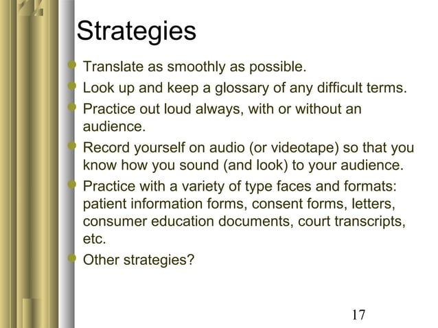 Sight interpreting - sight translation | PPT