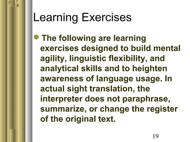 Sight interpreting - sight translation | PPT