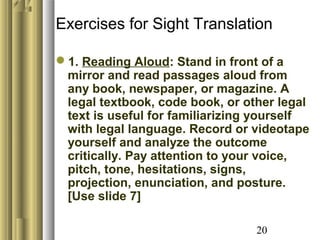Sight interpreting - sight translation | PPT