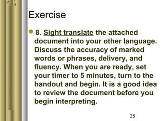 Sight interpreting - sight translation | PPT