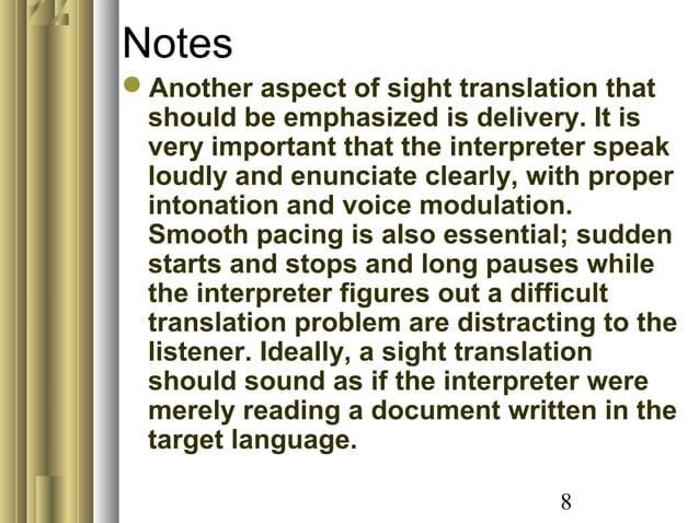 Sight interpreting - sight translation | PPT