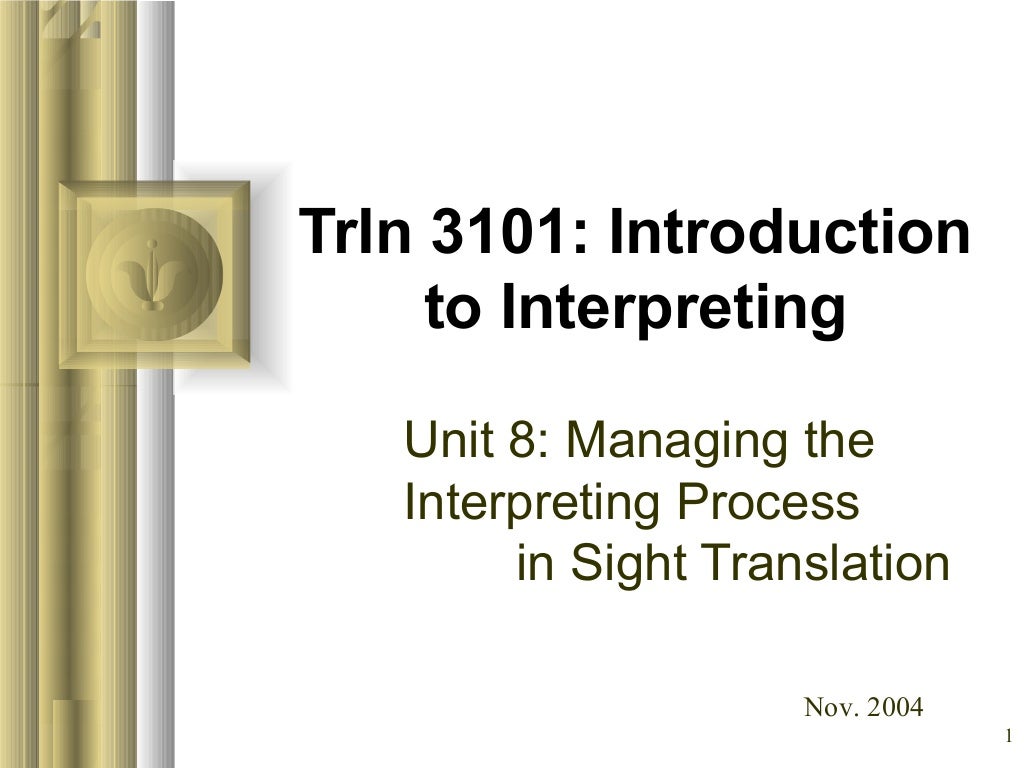 Sight interpreting - sight translation