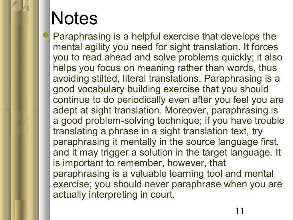 Sight interpreting - sight translation