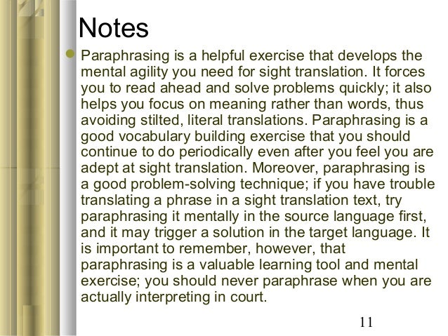 Sight interpreting - sight translation