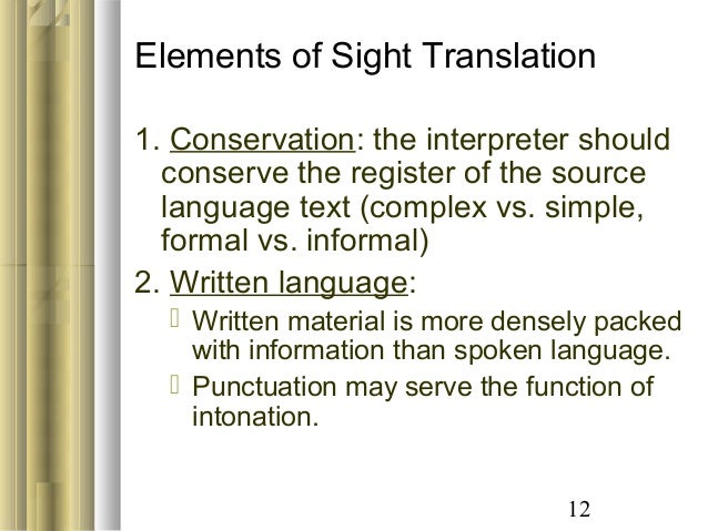 Sight interpreting - sight translation