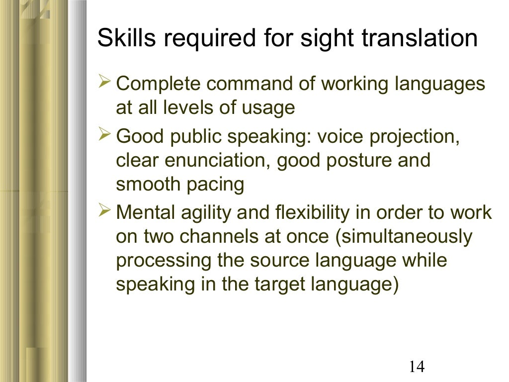 Sight interpreting - sight translation