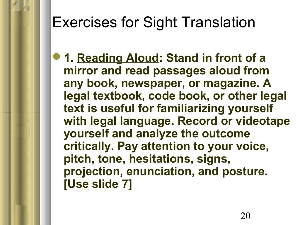 Sight interpreting - sight translation