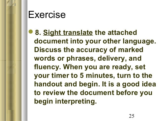Sight interpreting - sight translation