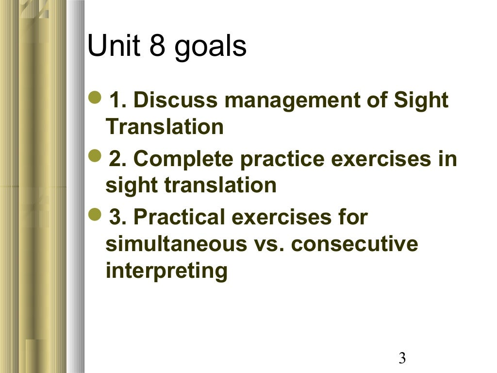 Sight interpreting - sight translation