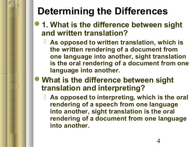 Sight interpreting - sight translation