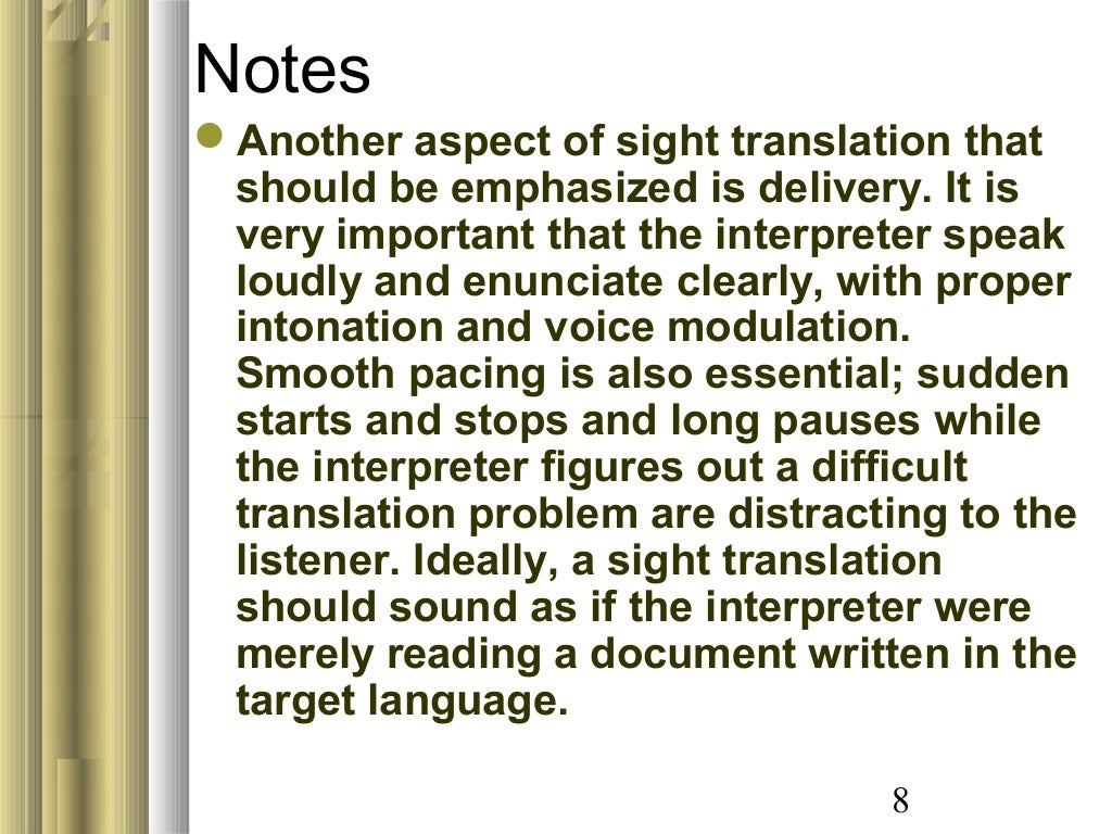 Sight interpreting - sight translation