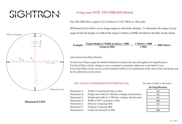 Reticle Instruction Manual | Sightron | Optics Trade | PPT