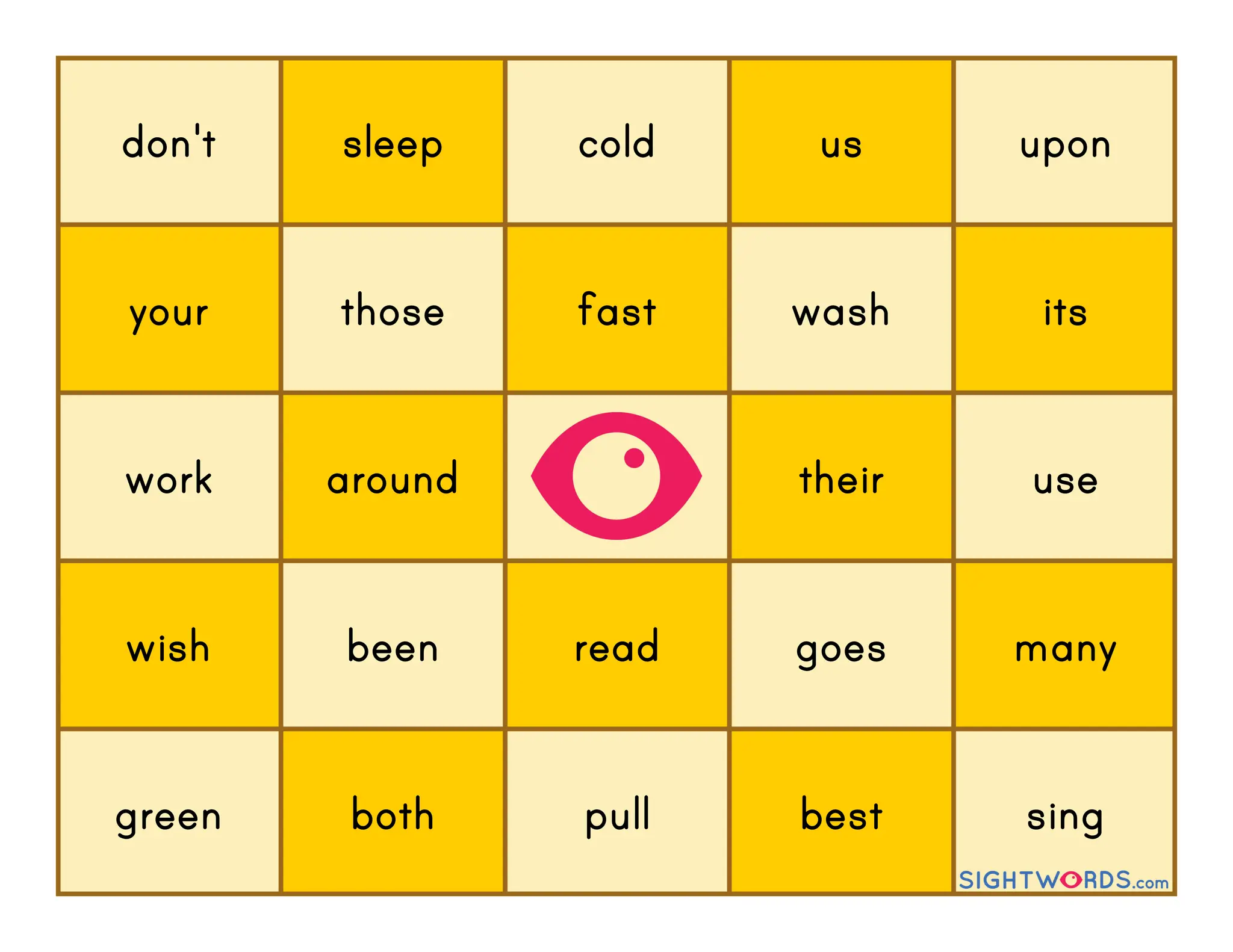 English sight words bingo 2nd grade dolch | PDF