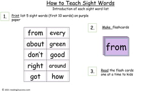 Parents Welcome to How to Teach Kids Sight Word Lists 4, 5 and 6 ...