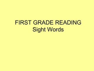 Sight words (reading) | PPT