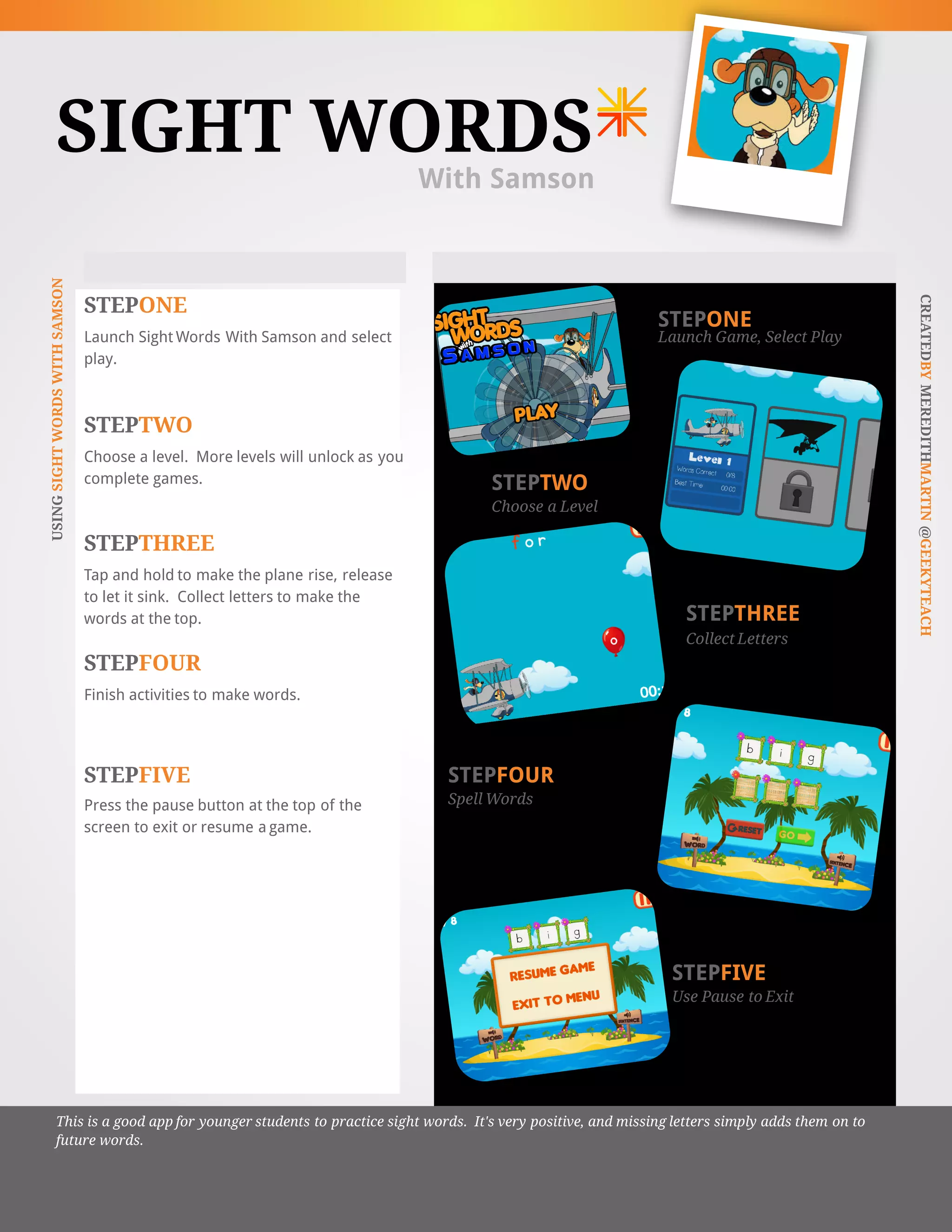 Sight Words With Samson App Tutorial | PDF | Tablets and E-readers ...