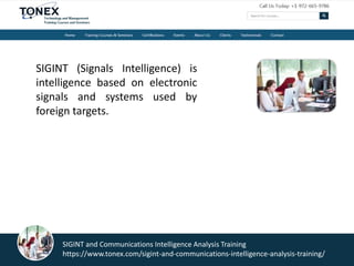 Communications Intelligence Analysis, SIGINT Training | PPTX