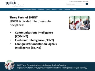 Communications Intelligence Analysis, SIGINT Training | PPTX