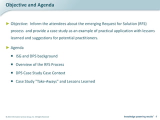 Request for Solution: a New Way to Contract for a Service Provider's ...