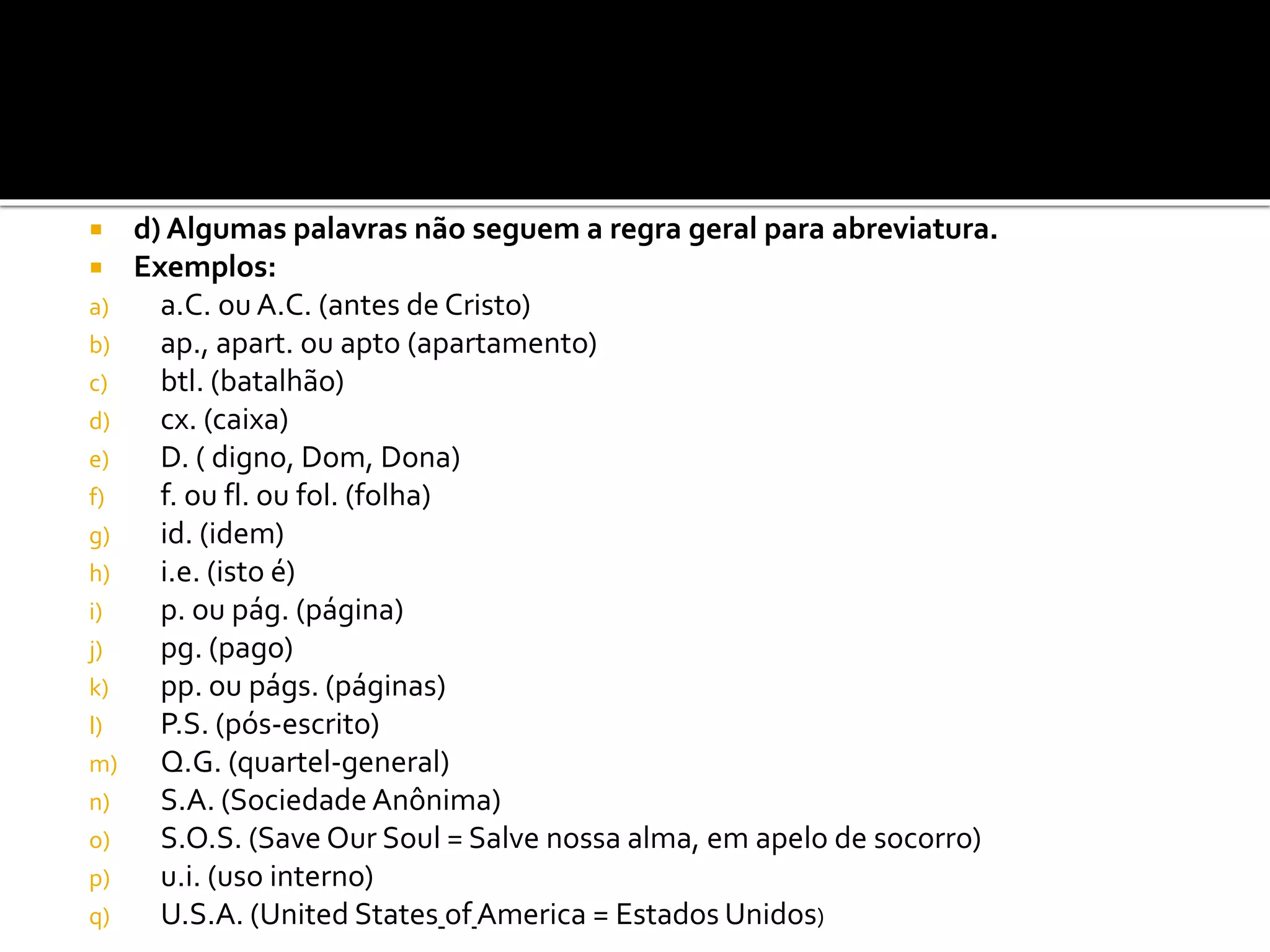 Siglas e abreviaturas | PPT