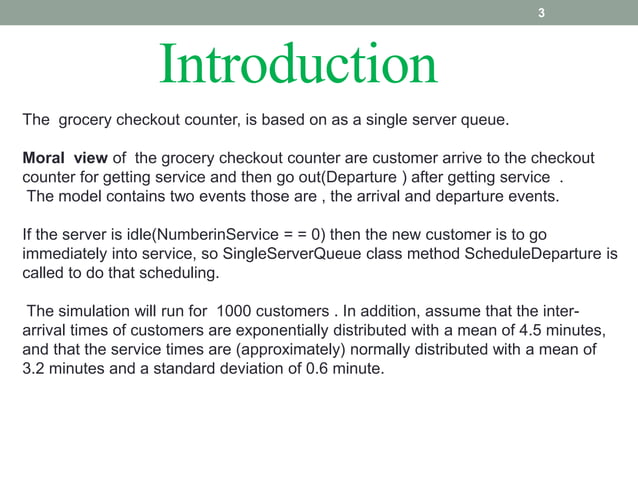Single server queue (Simulation Project) | PPTX | Programming Languages ...