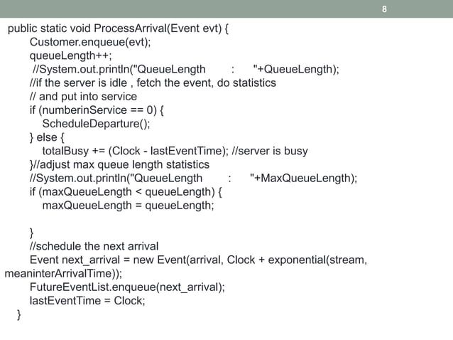 Single server queue (Simulation Project) | PPTX | Programming Languages | Computing