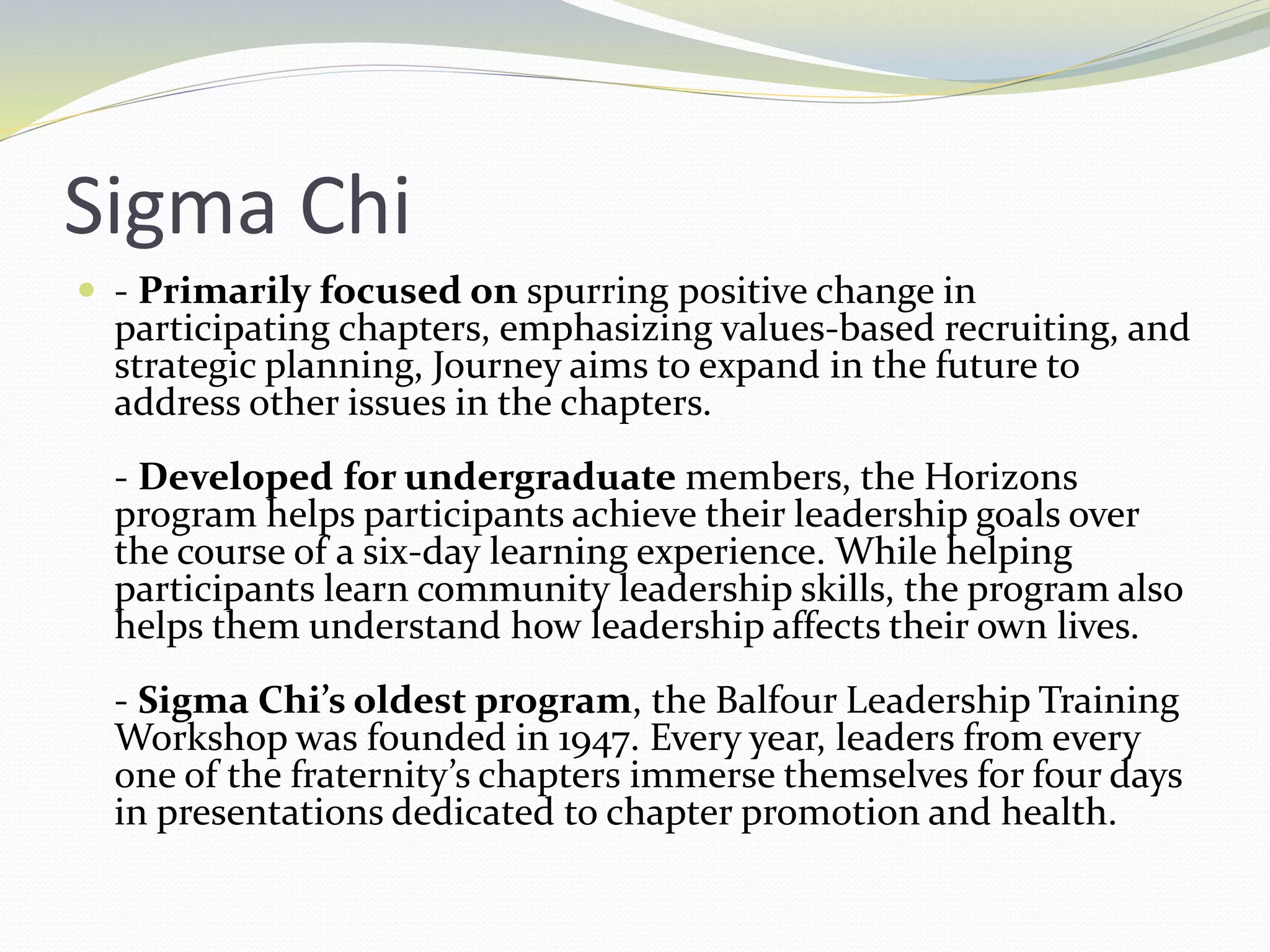 Sigma Chi - Developing Leaders | PPTX