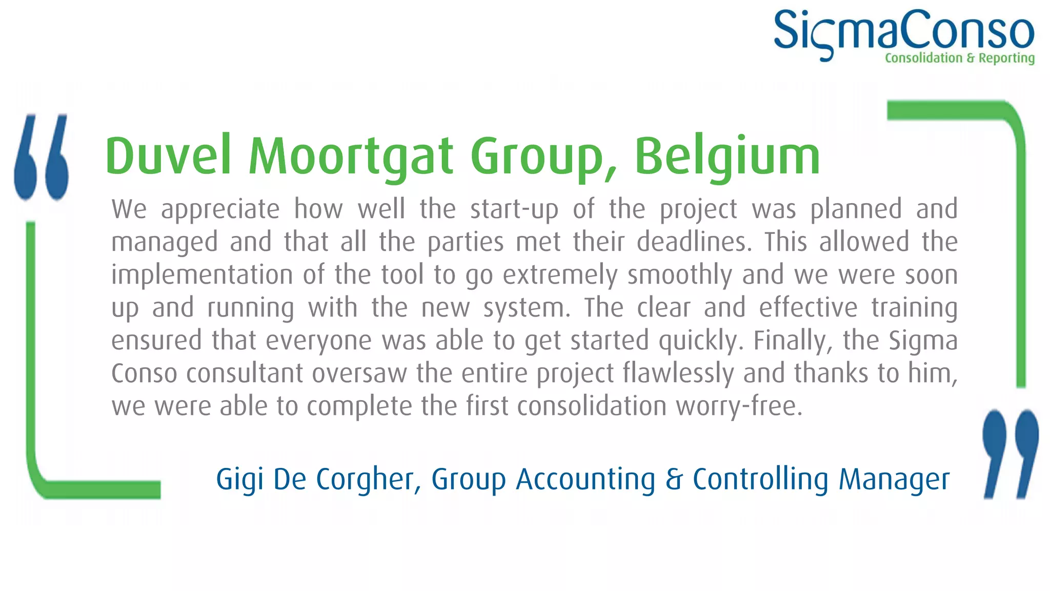 Sigma Conso Consolidation & Reporting | PDF